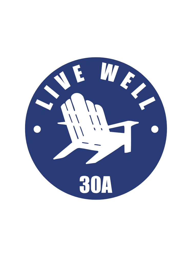 Live Well 30A : Circle Logo Sticker - Livewell30agear.com