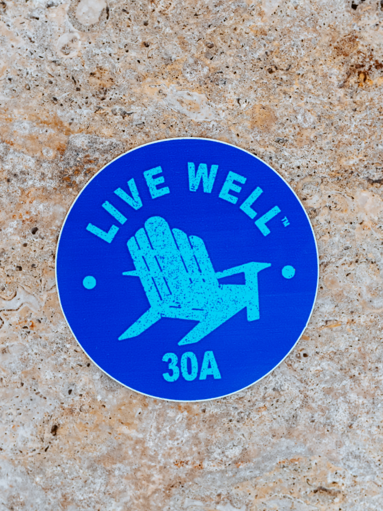 Live Well 30A : Circle Logo Sticker - Livewell30agear.com