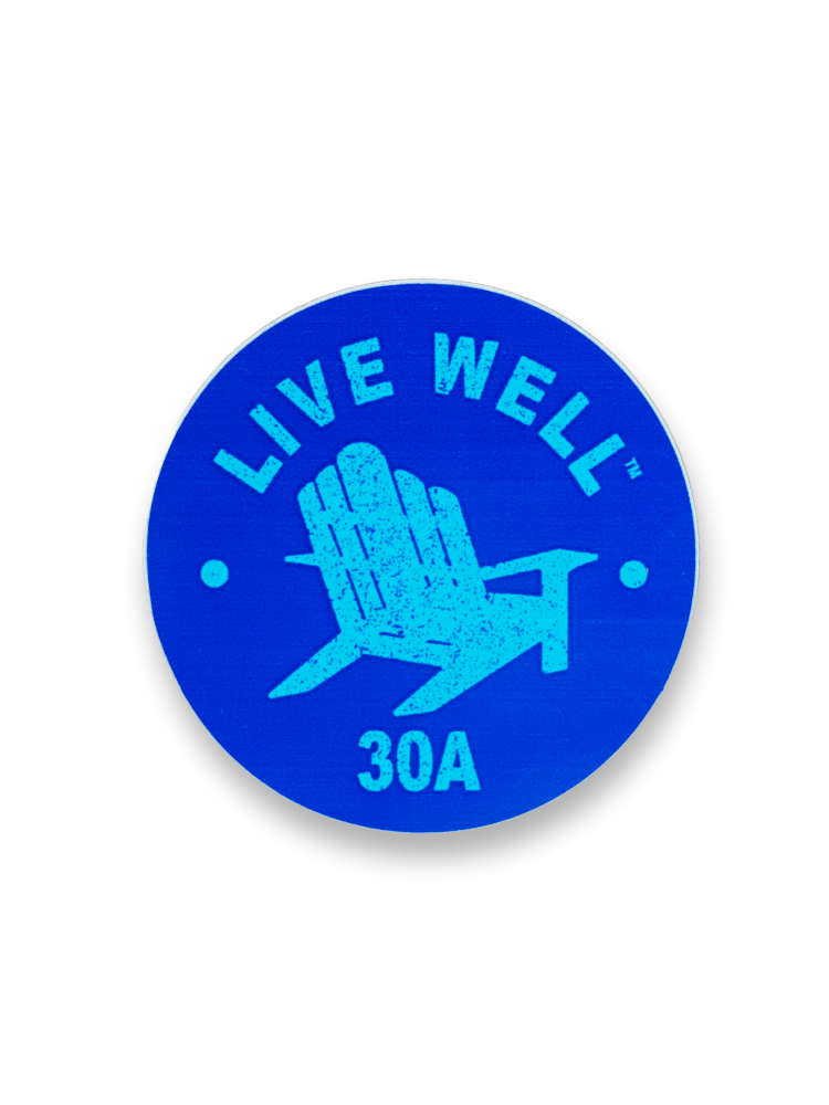 Live Well 30A : Circle Logo Sticker - Livewell30agear.com
